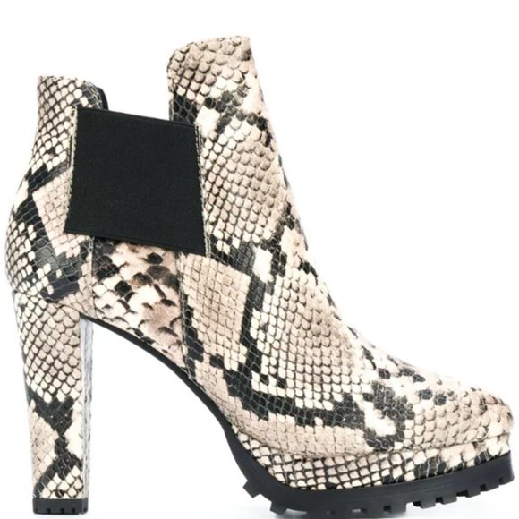 All Saints | Shoes | Allsaints Sarris Bootie Snake Chelsea Lugg Heel ...